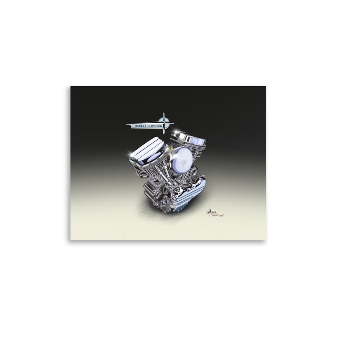 Harley Davidson Panhead Print - Etsy
