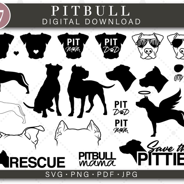 Pitbull Svg - Etsy