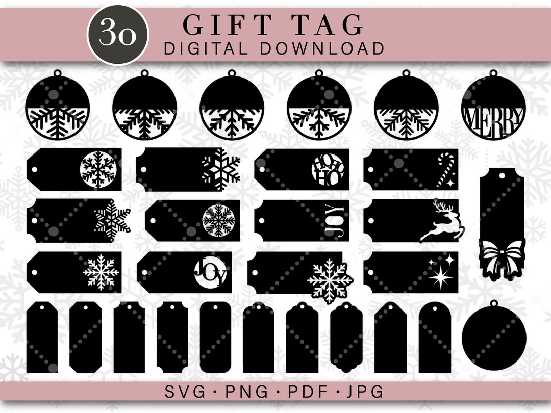 Christmas Gift Tag SVG Bundle, Christmas Gift Label SVG, Holiday Gift ...