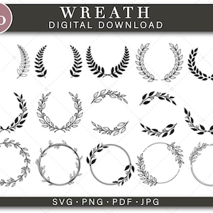 Wreath SVG Bundle Floral Wreath SVG Wedding Wreath SVG Wreath - Etsy