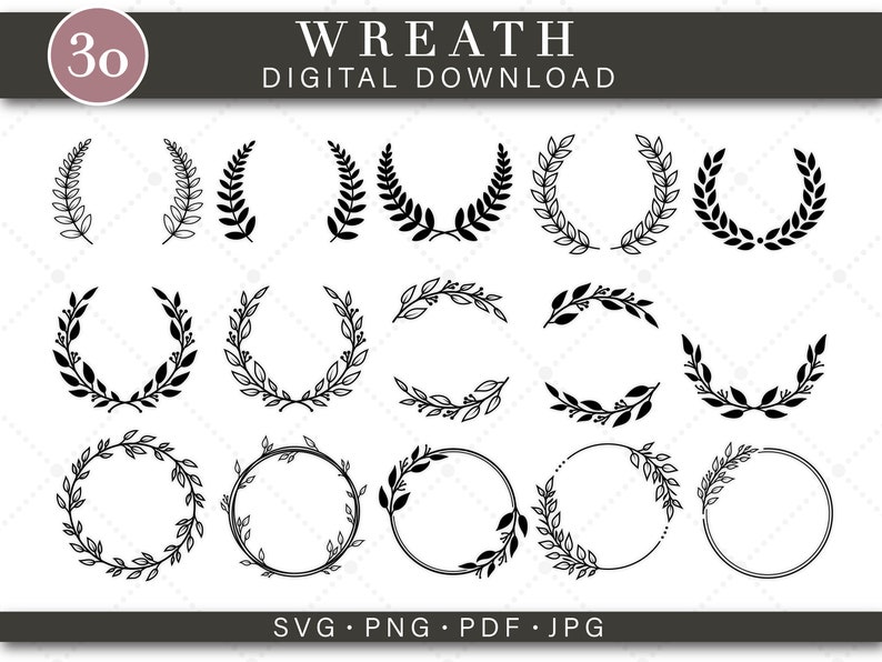 Wreath SVG Bundle Floral Wreath SVG Wedding Wreath SVG Wreath - Etsy
