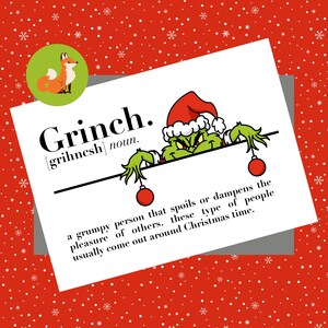 Funny Rude Christmas Card Adult Christmas Card Grinch Definition - Etsy UK