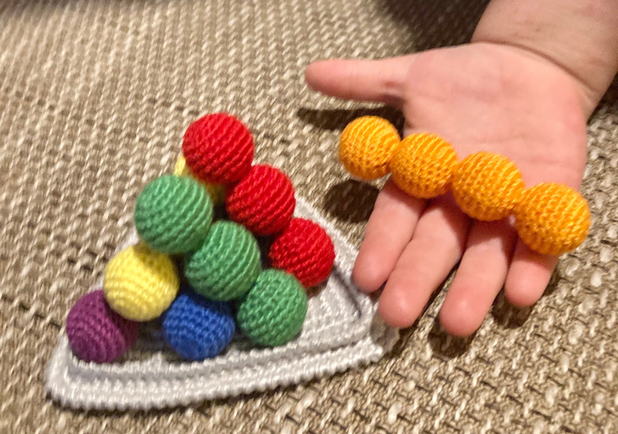 Montessori Inspired Crochet Rainbow Developmental Toys for Kids Ball ...