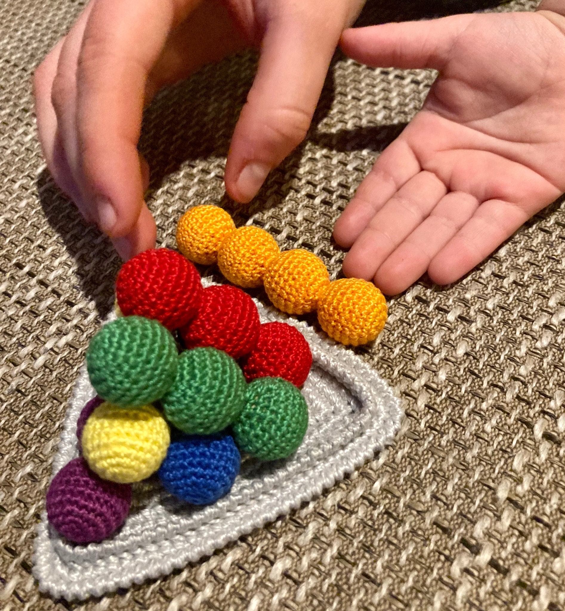 Montessori Inspired Crochet Rainbow Developmental Toys for Kids Ball ...