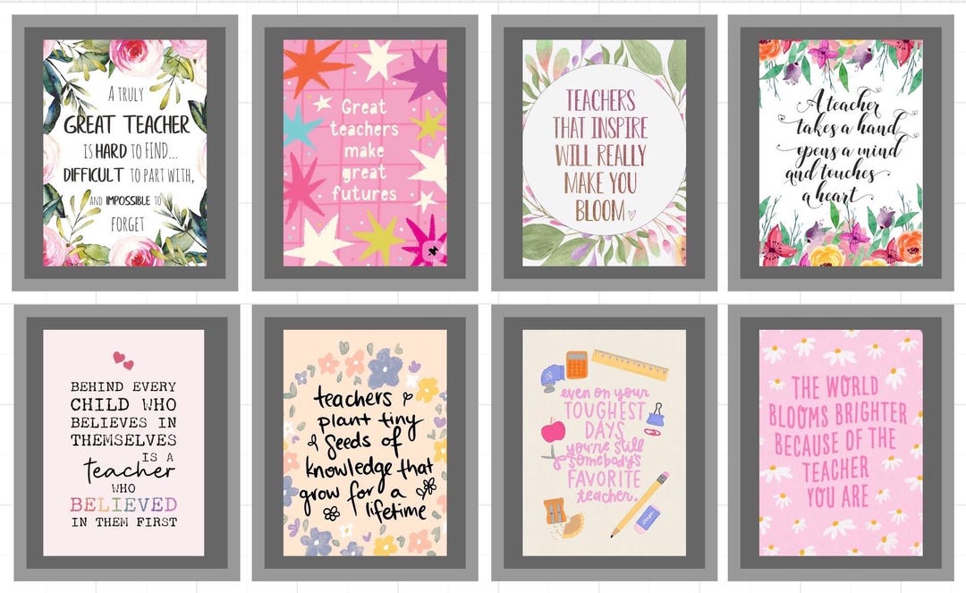 Assorted “TEACHER APPRECIATION” Note Cards - Etsy