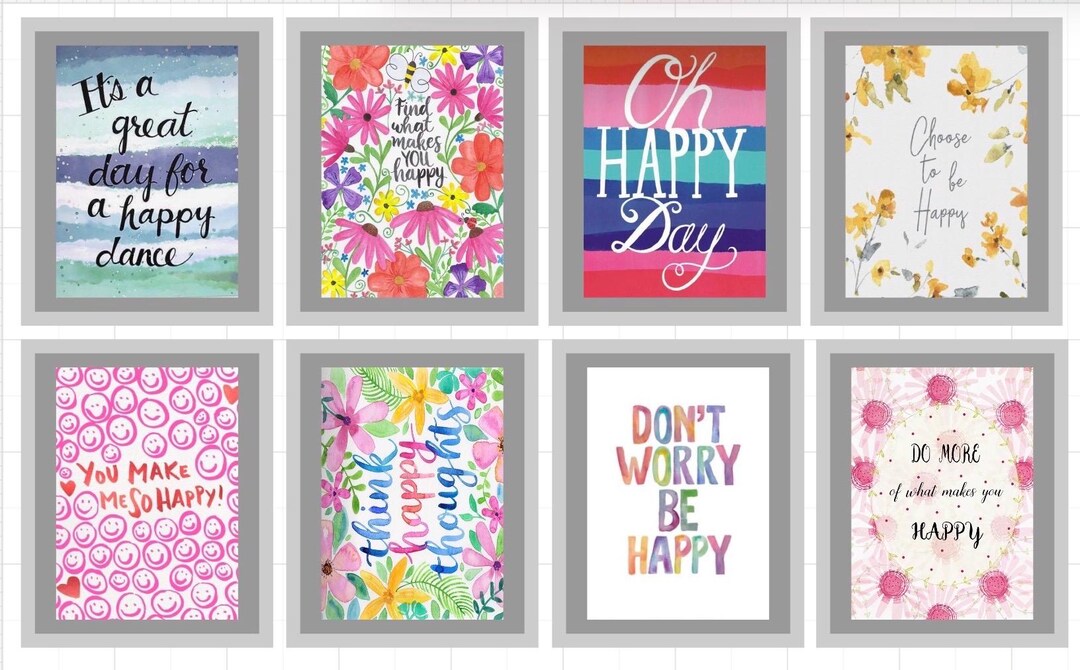 Assorted HAPPY Note Cards - Etsy
