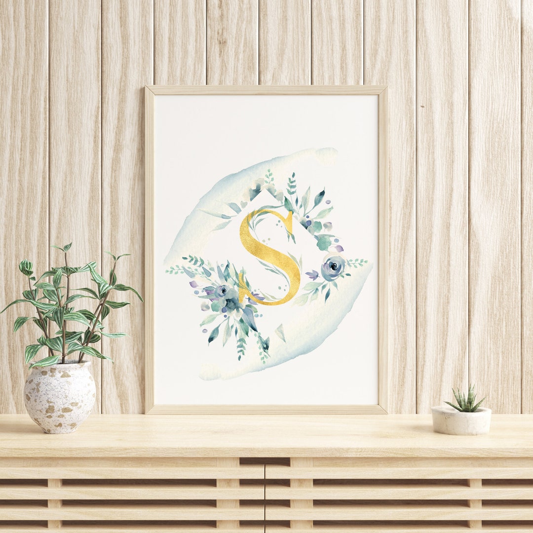 Gold Letter S Room Decor - Digital Download - Girl Room Decor - Boho ...