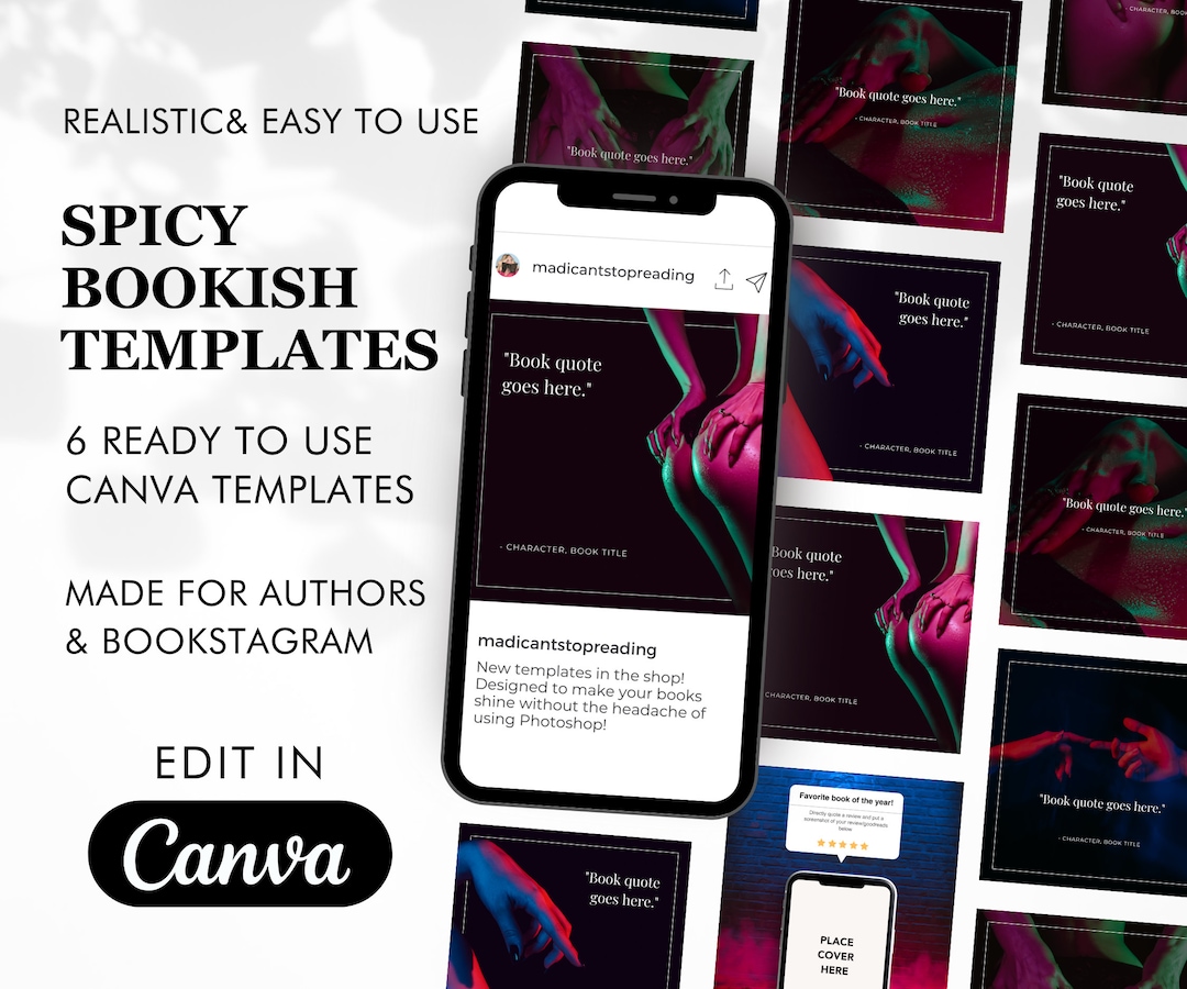 Spicy Romance Author Bookish Templates on Canva | Canva Template ...