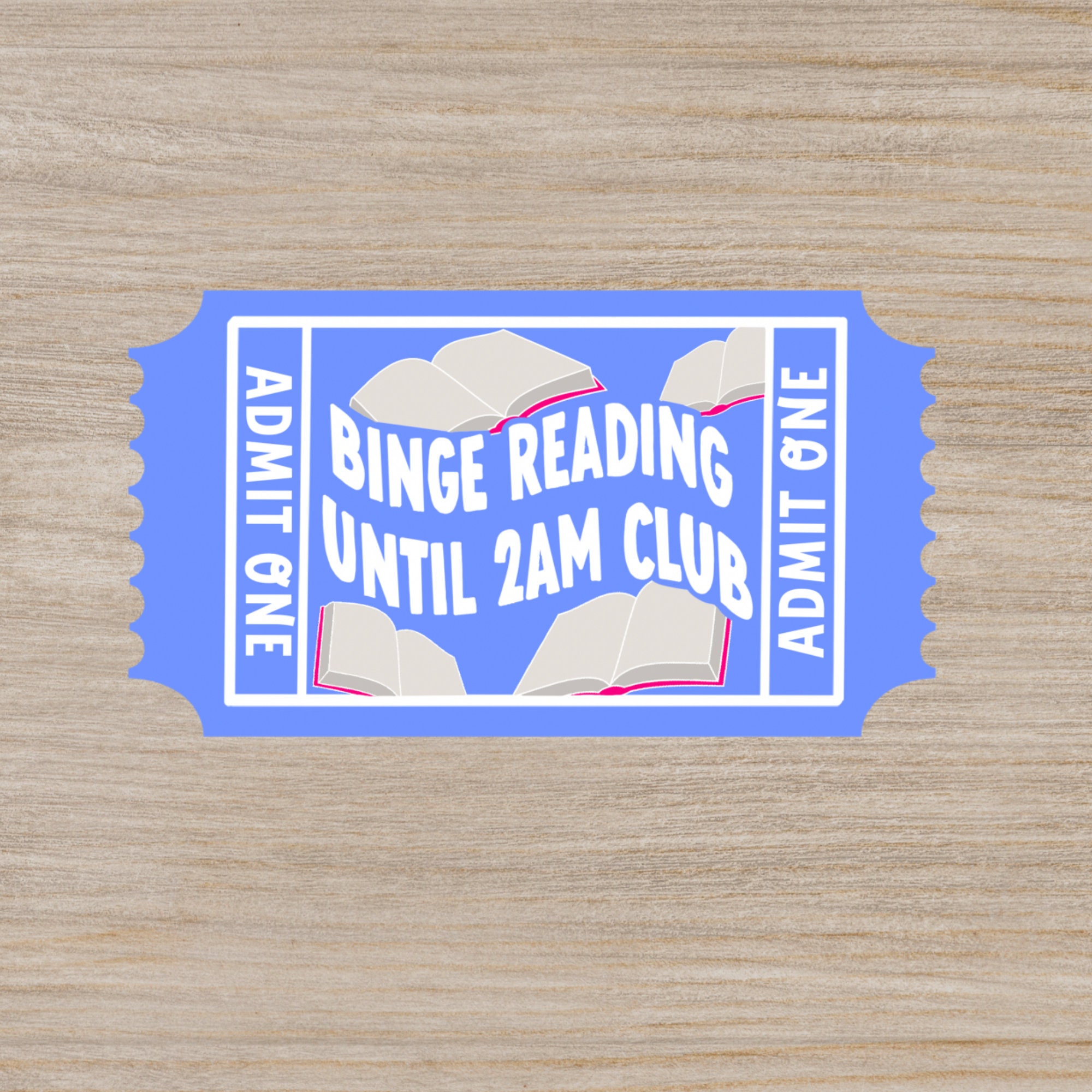 Binge Reading Until 2 AM Club Sticker | Bookish Merch | Book Lover ...