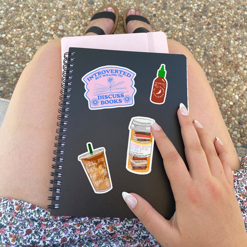 Iced Coffee and Spicy Books Sticker | Bookish Merch | Book Lover - Etsy