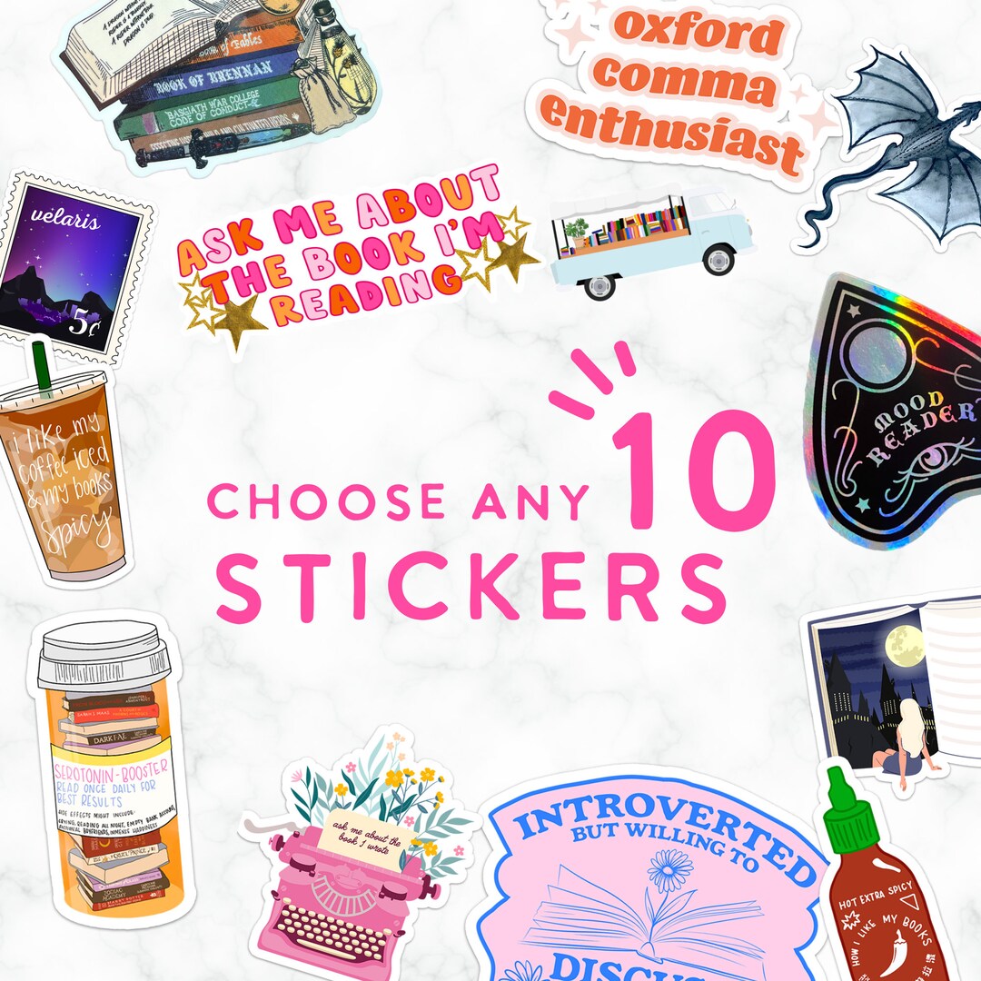Bookish Stickers Custom 10 Pack | Bookish Stickers | Licensed Seller - Etsy