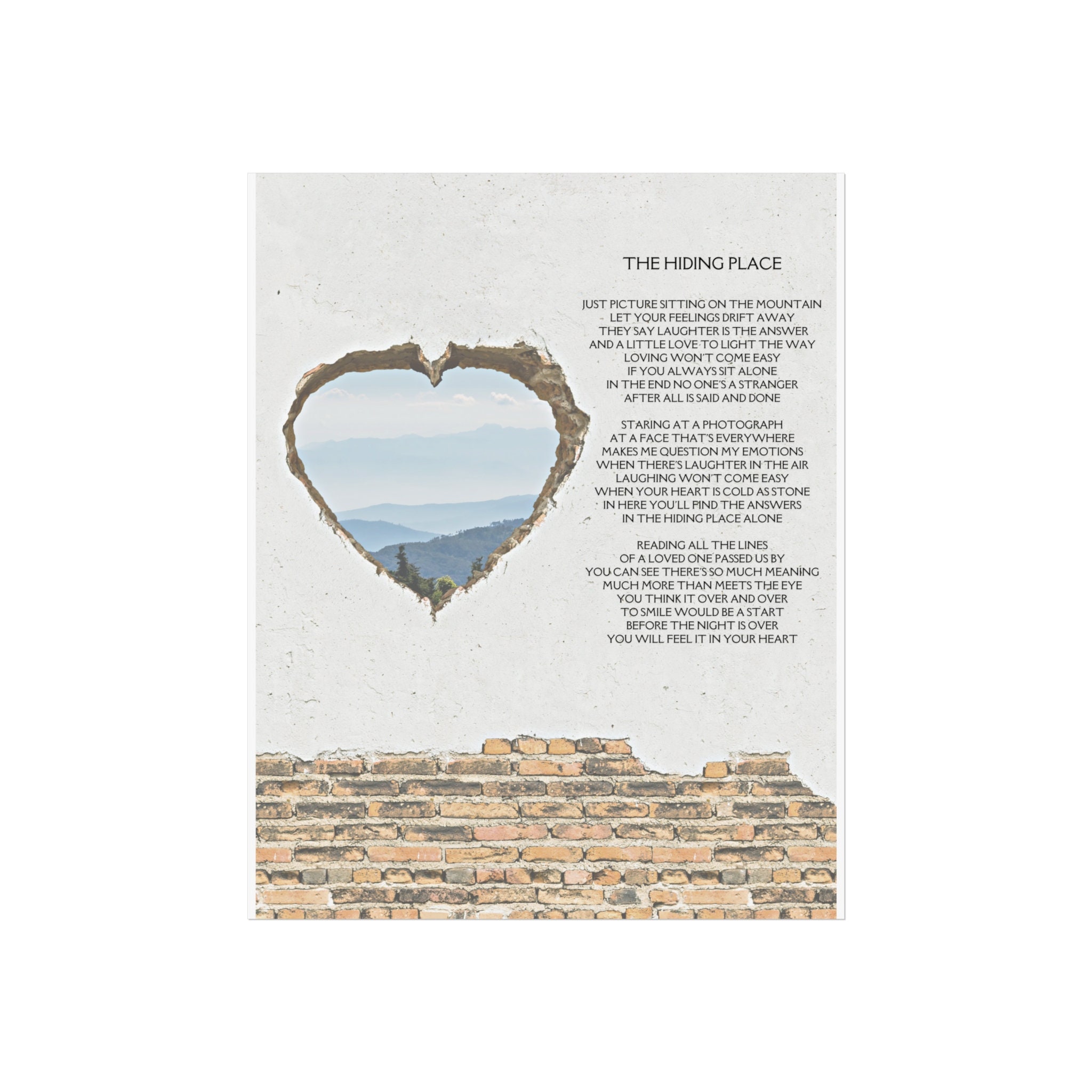 The Hiding Place Song Lyrics Wall Art, Perfect Lyrics for Some ...