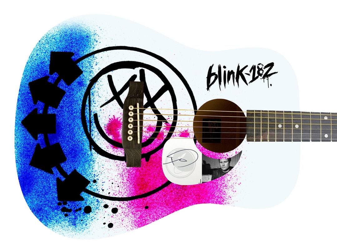 Blink-182 Tom Delonge Autographed Signed Acoustic Custom Photo Guitar ...
