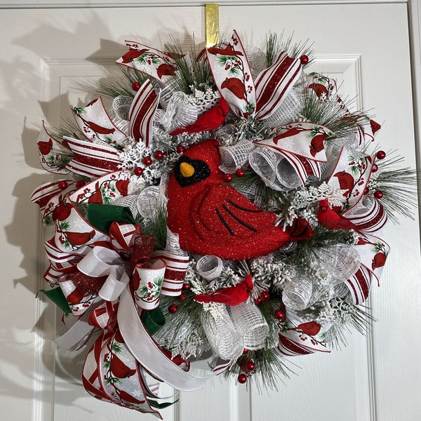 Cardinal Wreath - Etsy