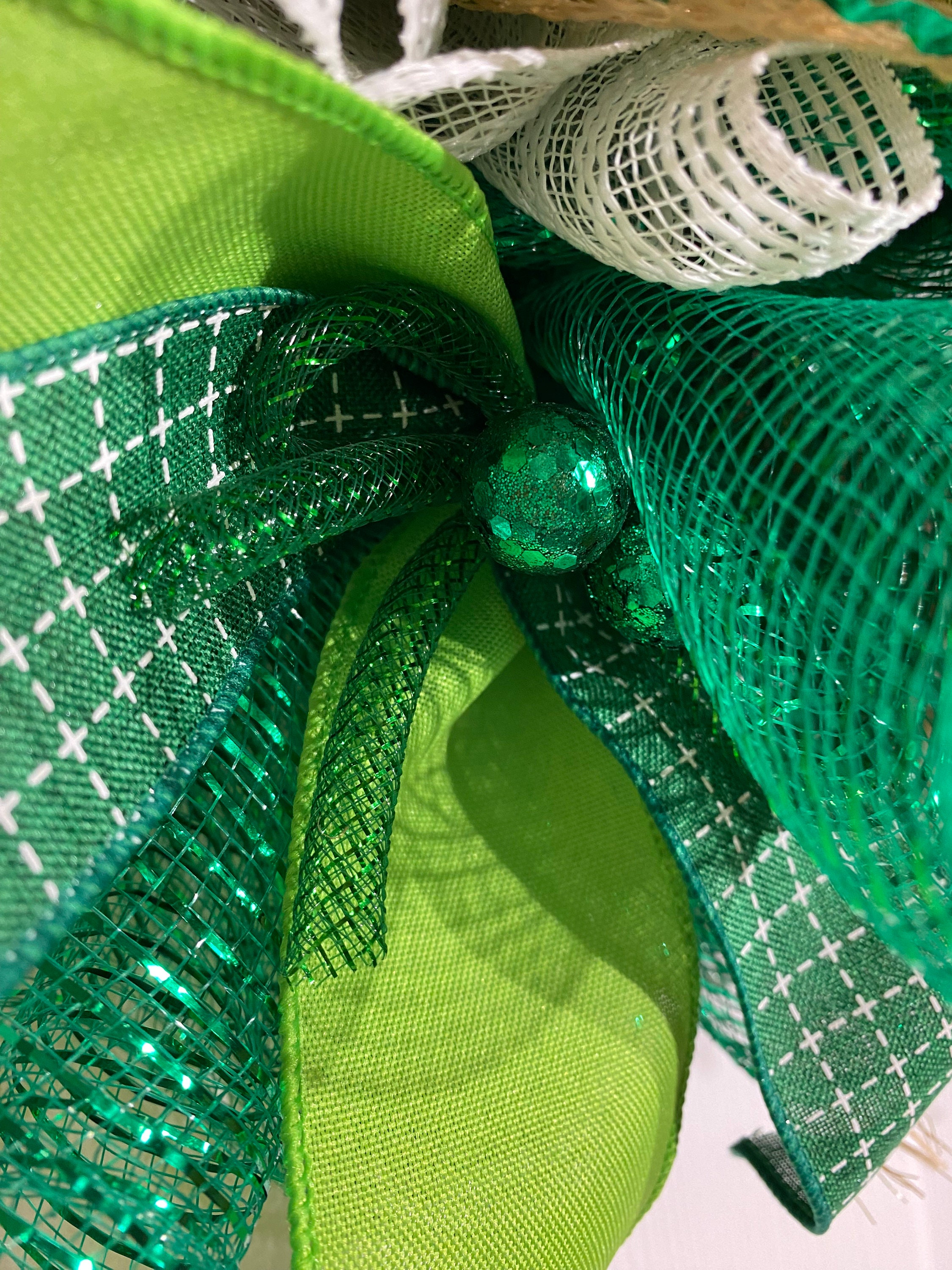 Shamrock Wreath for Front Door, Emerald Wreath, Irish Decor, Saint ...