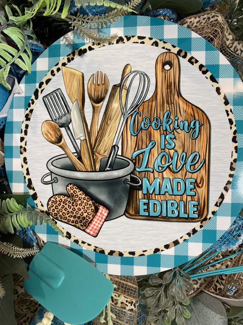 Kitchen Wreath for Your Front Door, Cooks Decor, Kitchen Wall Decor - Etsy
