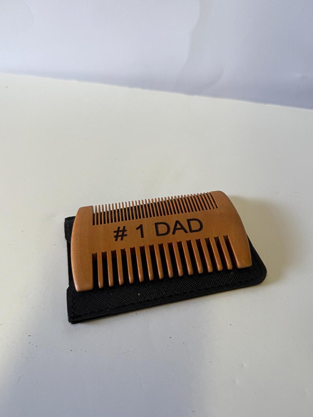 Engraved Wooden Beard Comb – “#1 Dad” | 4"x2" Pocket-sized | Father’s ...
