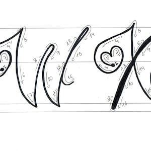 Printable Heart Shaped Uppercase Letters, Alphabet Templates, Printable ...