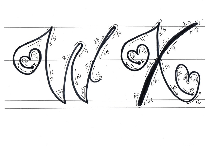 Printable Heart Shaped Uppercase Letters Alphabet Templates - Etsy