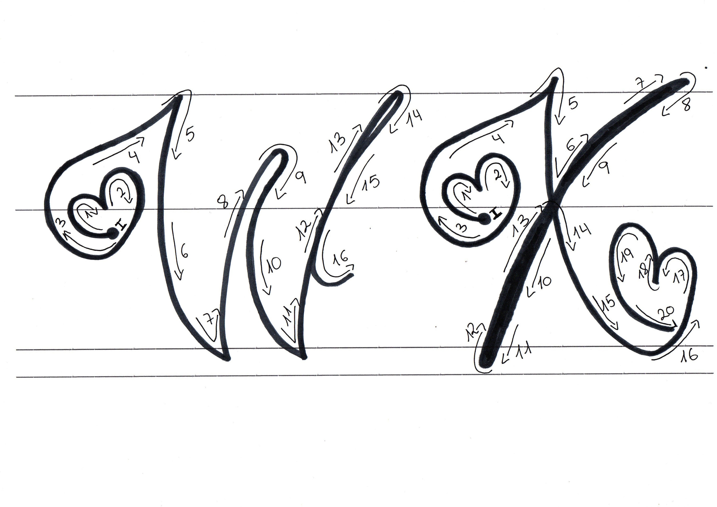 Printable Heart Shaped Uppercase Letters Alphabet Templates - Etsy