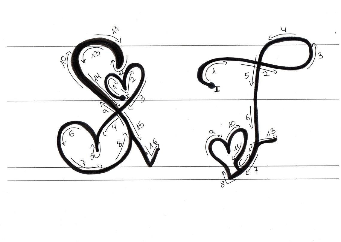 Printable Heart Shaped Uppercase Letters Alphabet Templates - Etsy