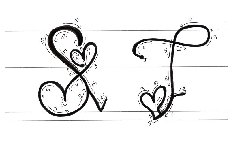 Printable Heart Shaped Uppercase Letters Alphabet Templates - Etsy