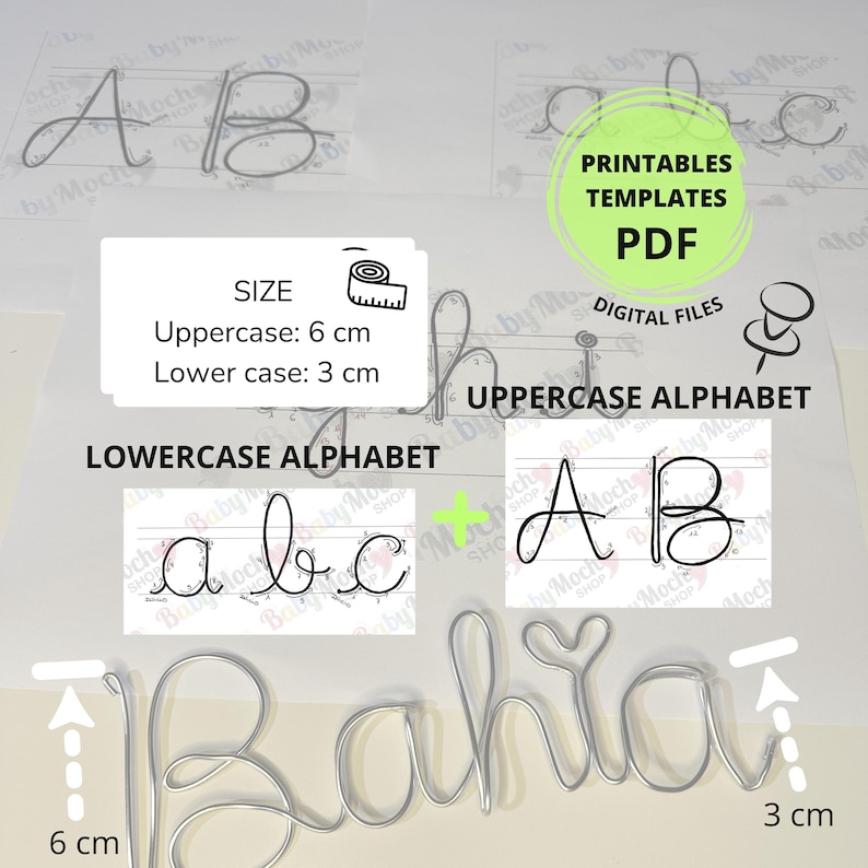 Letters 6cm & 3cm, Wire Name Patterns, Printable Letter Templates for ...