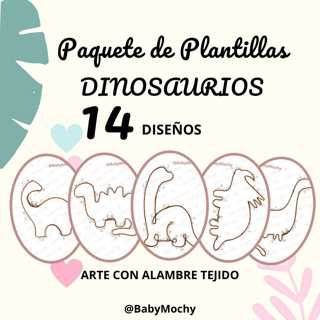 Dinosaur Template Pack, Dinosaurs, Dinosaur PDF, Tricotin Tutorial ...
