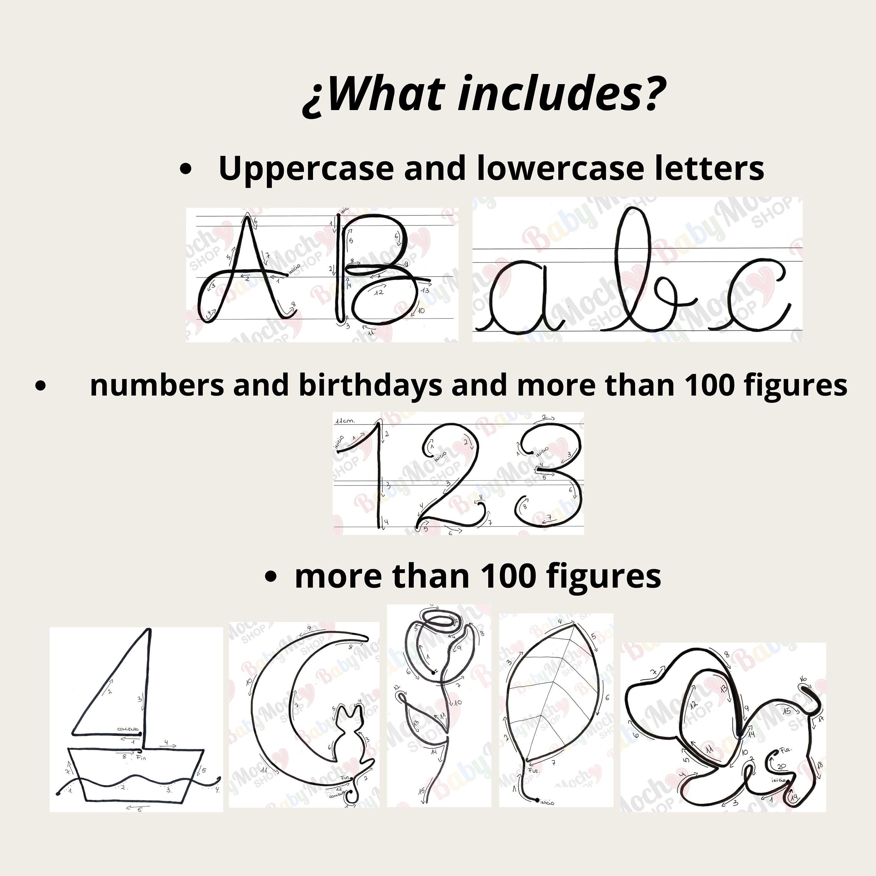 Wire Art Stencils Bundle: Uppercase and Lowercase Letters, Numbers, and ...