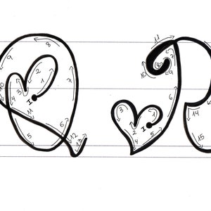 Printable Heart Shaped Uppercase Letters, Alphabet Templates, Printable ...