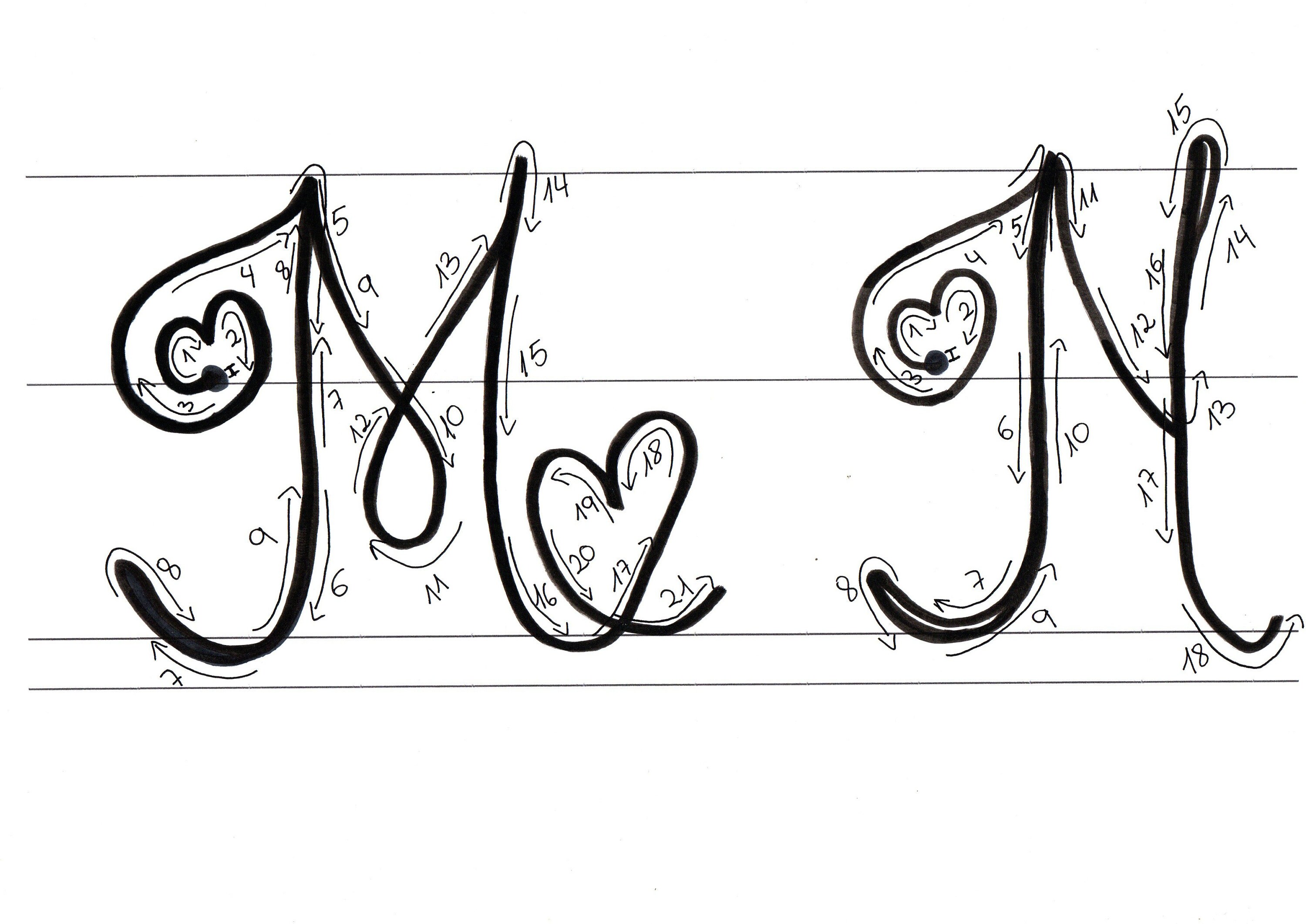 Printable Heart Shaped Uppercase Letters Alphabet Templates - Etsy