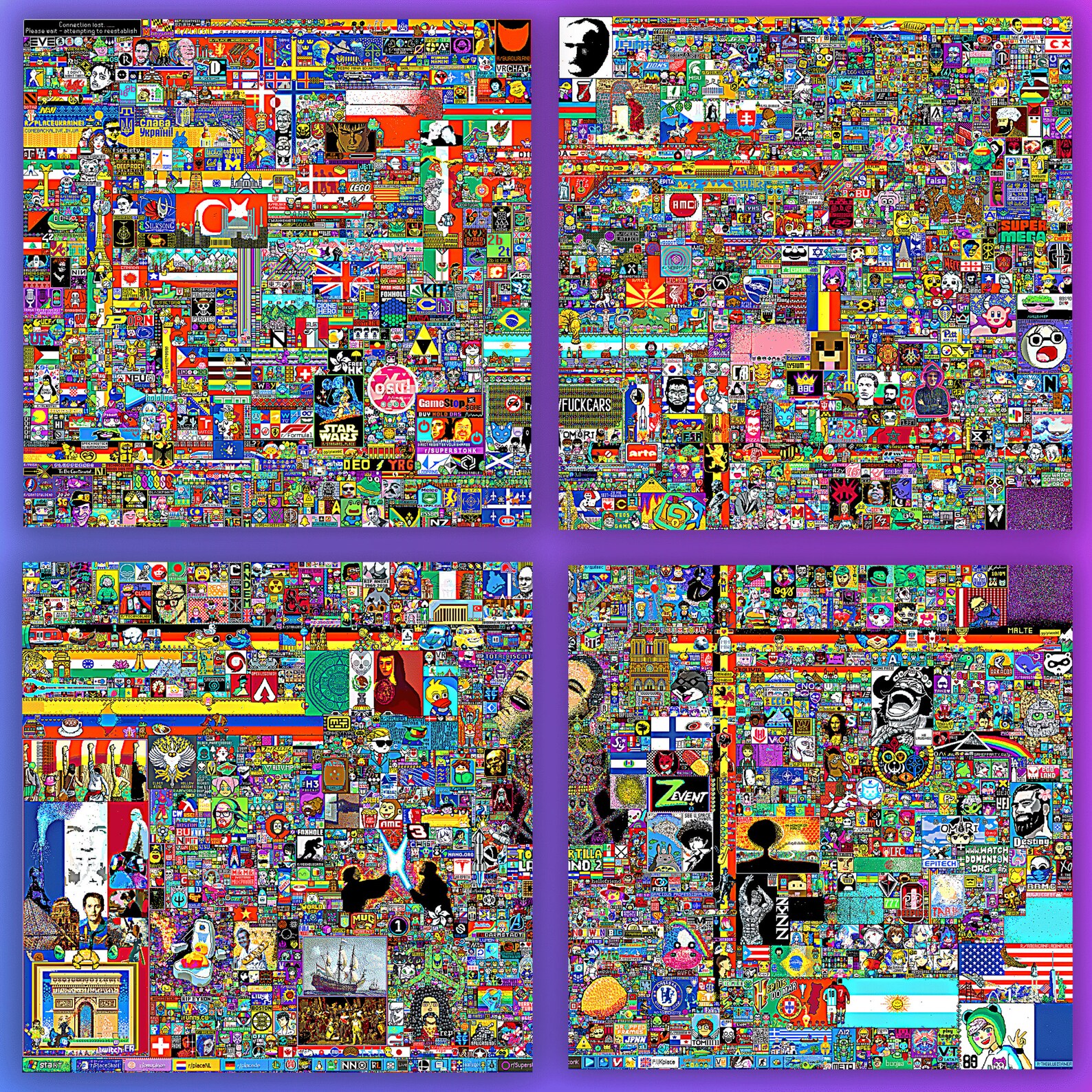 Tableau pixel war, la guerre des pixels, impression pixel war, poster ...