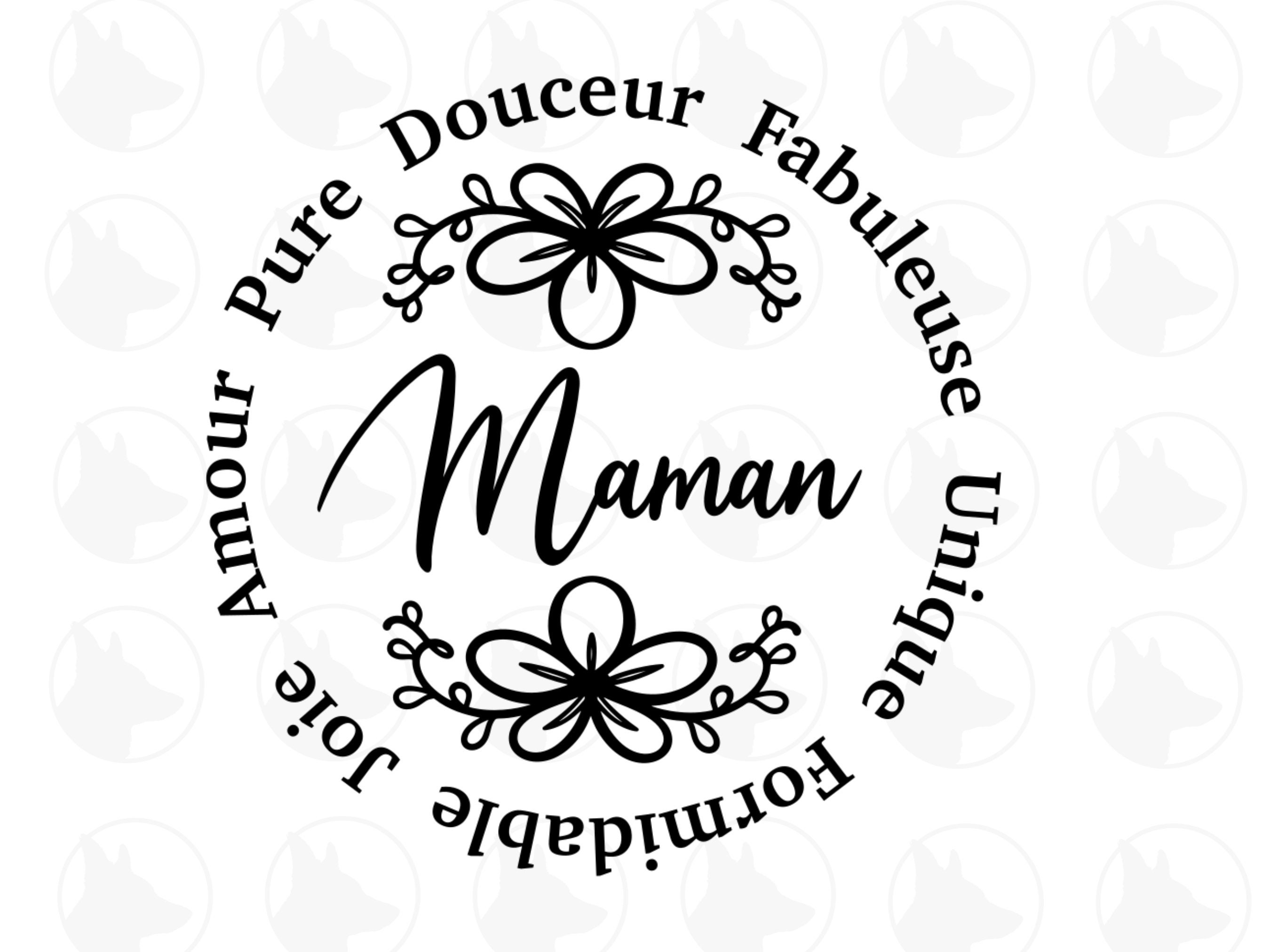 Maman Mots D'amour Svg Fête Des Meres Svg Svg Français French Svg ...