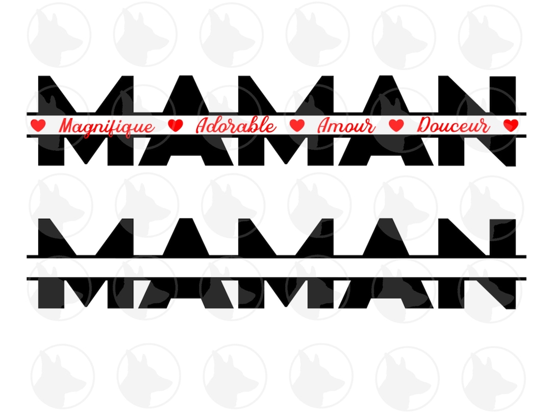 MAMAN Svg Avec Text Et Vide Fête Des Meres Svg Svg Français French Svg ...