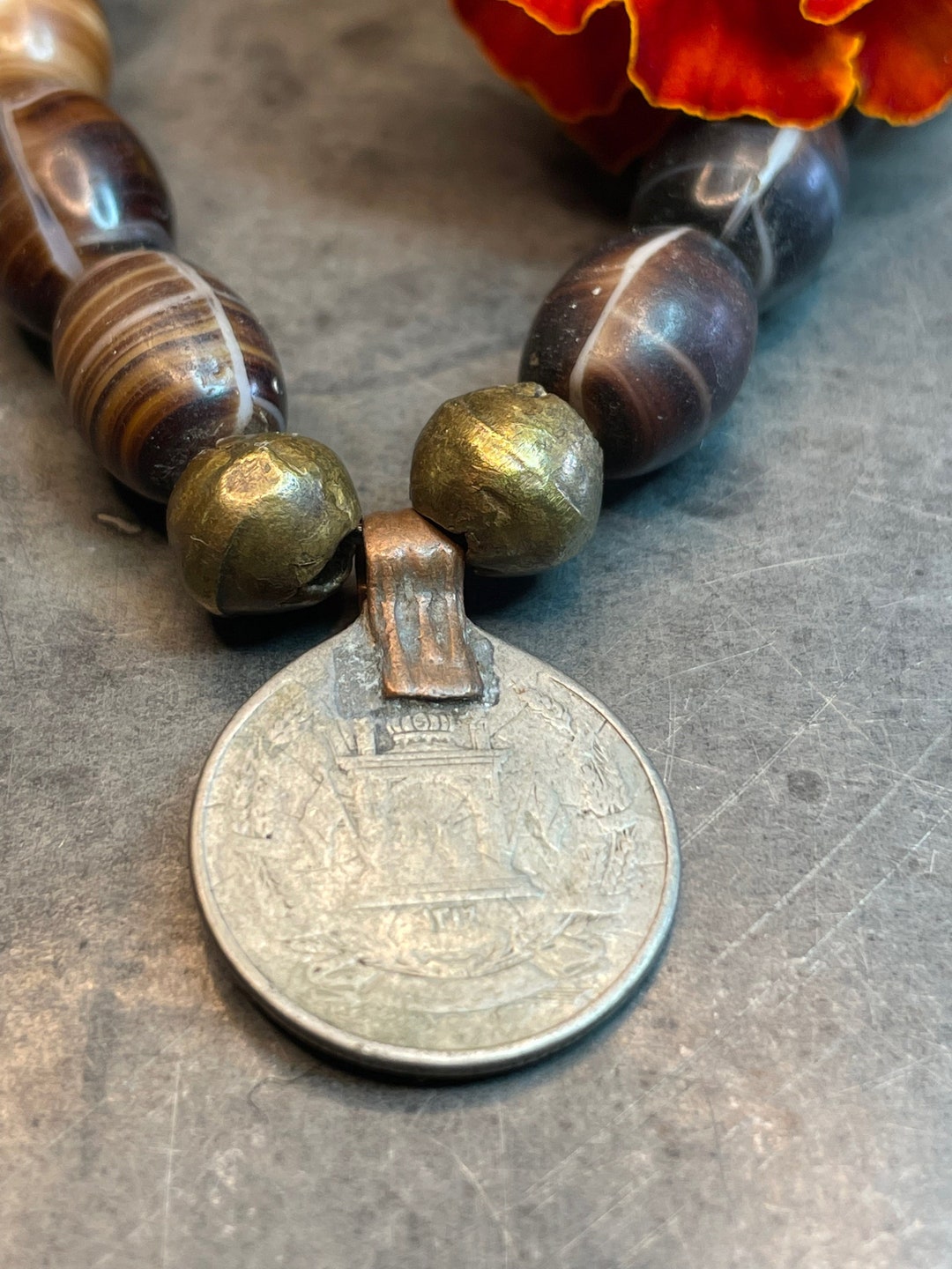 Vintage Spiritual Meditation Bracelet With Unique Coin Protection ...
