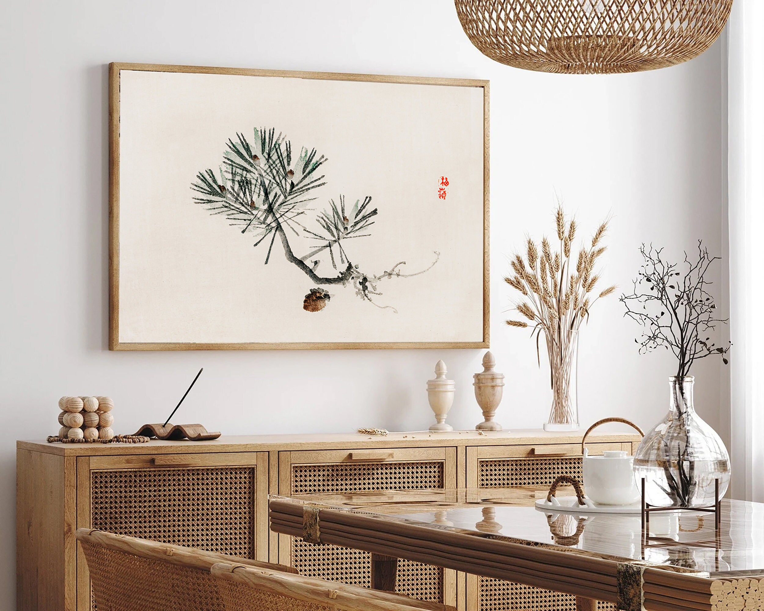 Minimalist Japanese Tree Poster, Vintage Pine Print, Kono Beirei ...
