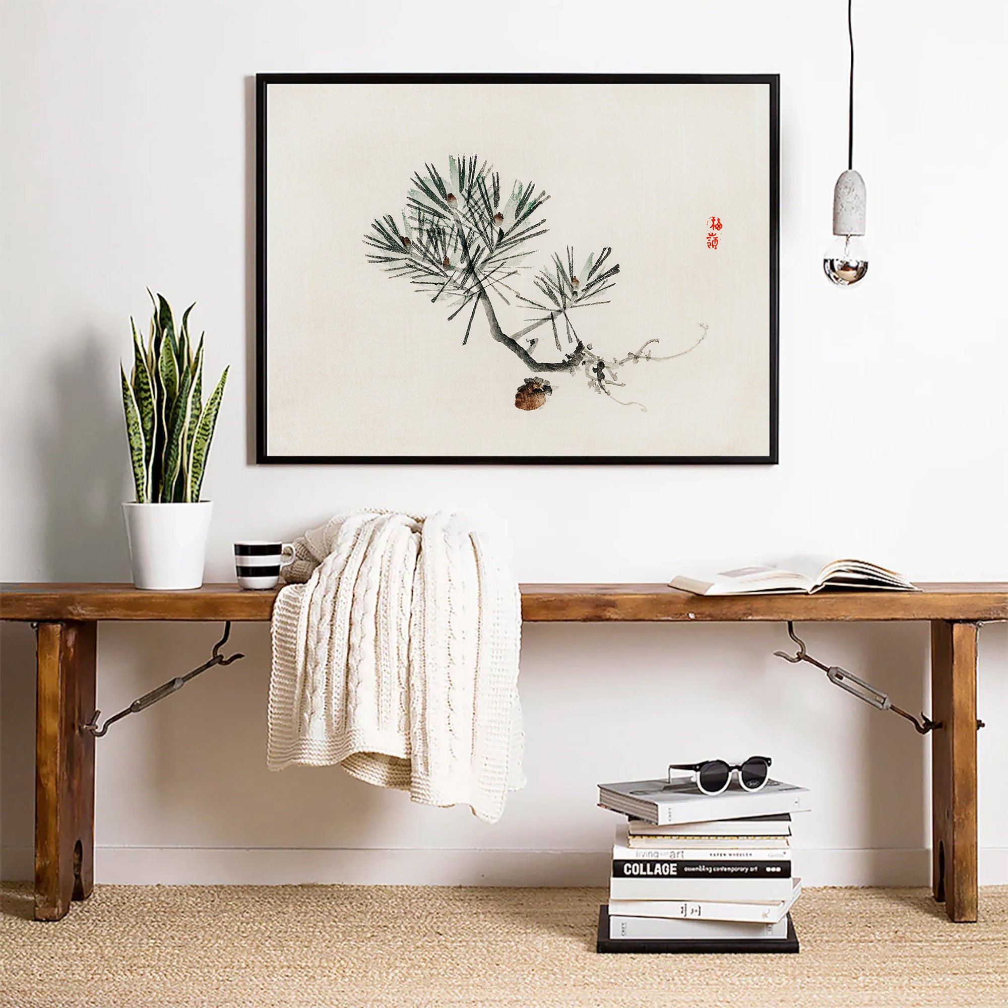 Minimalist Japanese Tree Poster, Vintage Pine Print, Kono Beirei ...