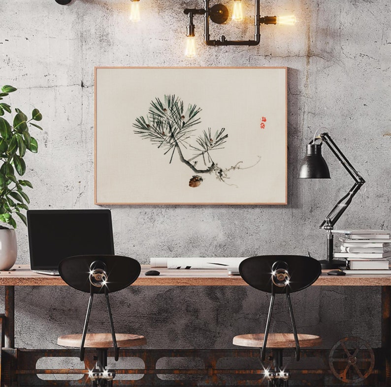 Minimalist Japanese Tree Poster, Vintage Pine Print, Kono Beirei ...