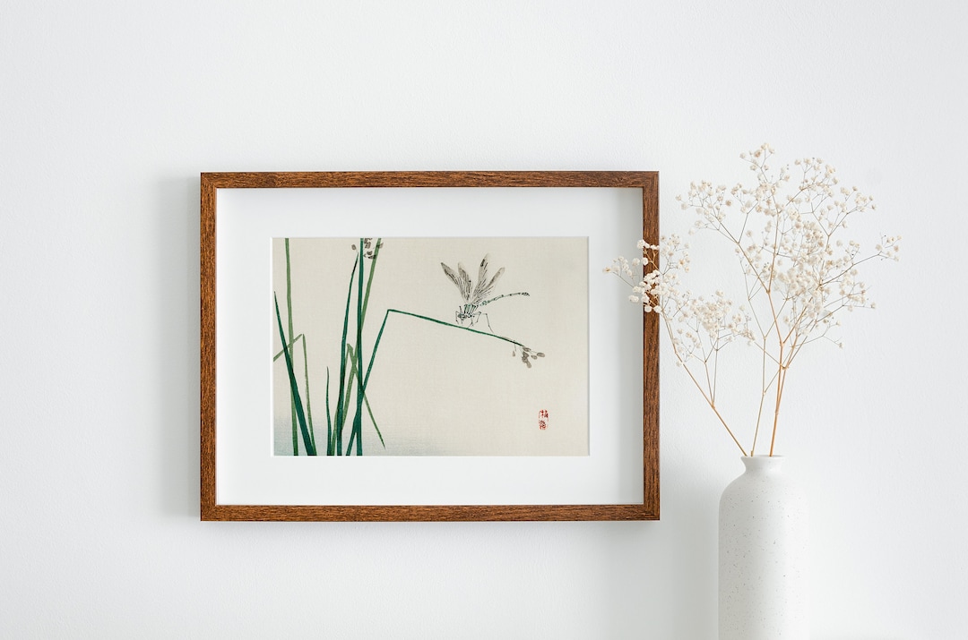 Japanese Dragonfly Print, Vintage Japanese Art, Minimalist Wall Decor ...