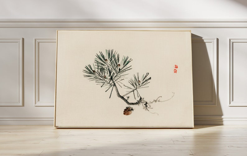 Minimalist Japanese Tree Poster, Vintage Pine Print, Kono Beirei ...