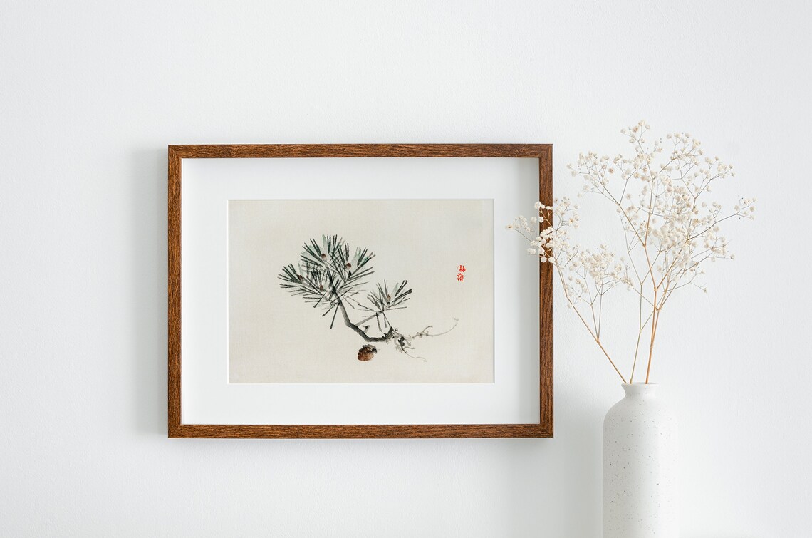 Minimalist Japanese Tree Poster, Vintage Pine Print, Kono Beirei ...