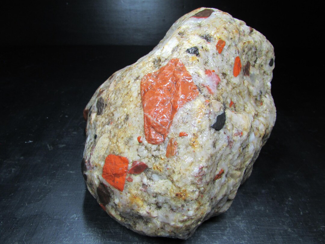 Pudding Stone Conglomerate | Quartz + Red Jasper Rough Rock | Michigan ...
