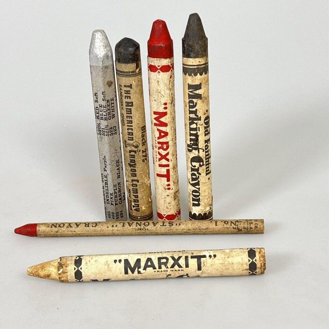 Vintage Industrial Marking Crayons, 1920s Wax Pencils, Lot of 6 - Etsy