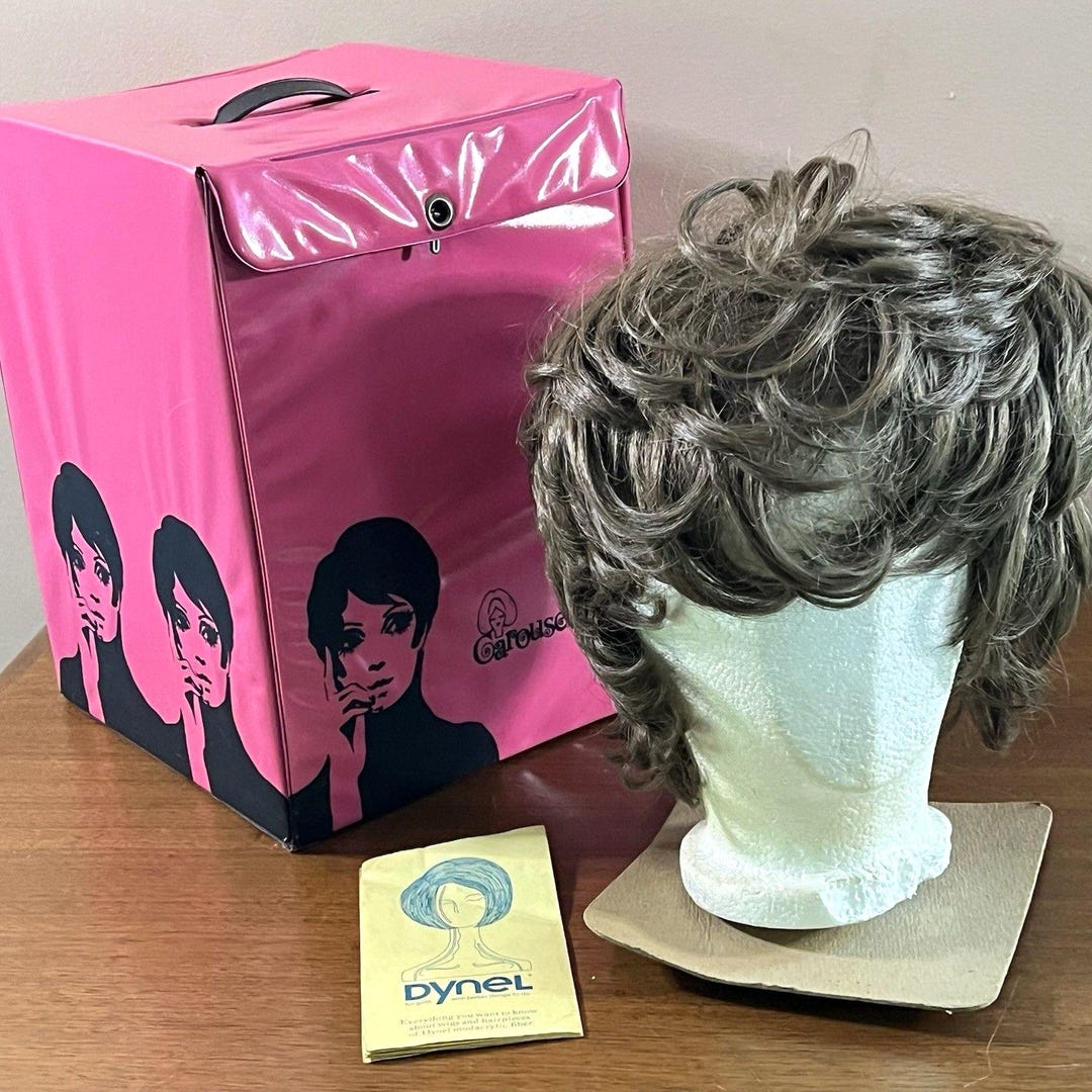 Vintage Carousel Wig With Box 1960s Mod Hot Pink Case Twiggy Liza Style ...
