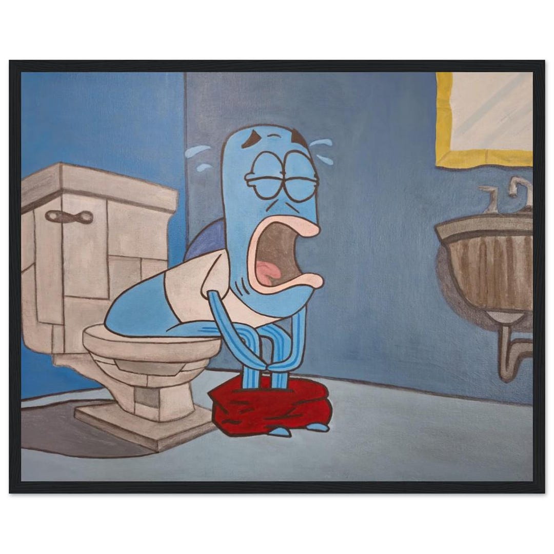 Spongebob Crying Guy Wooden Framed Poster - Etsy