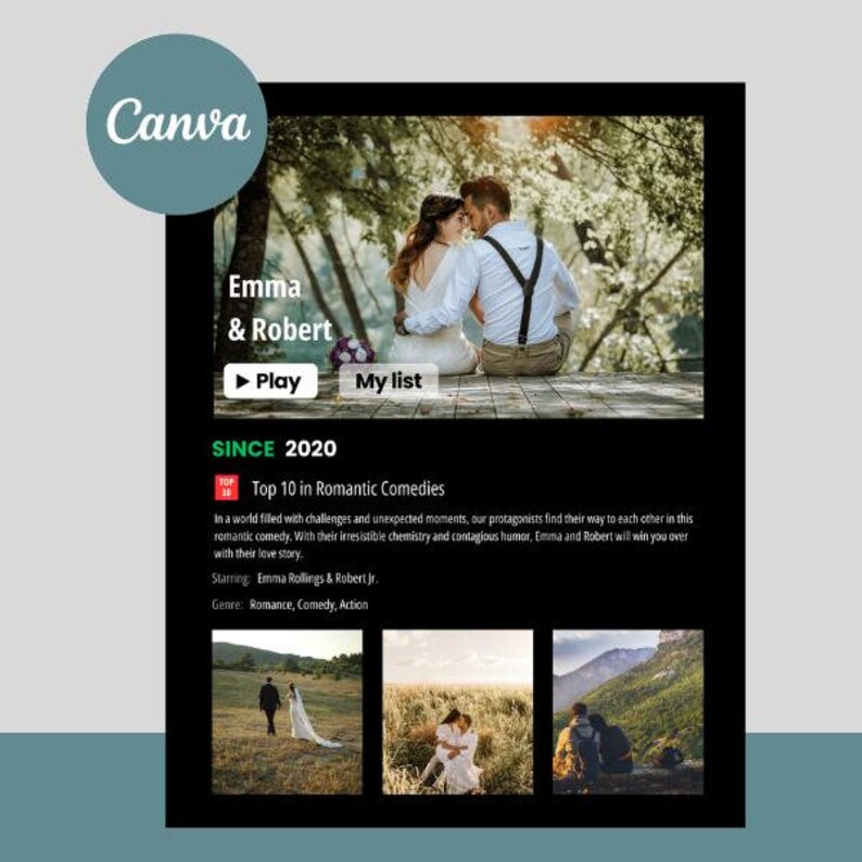 Custom Netflix Movie Template for Couples, Couples Gift, Personalized ...