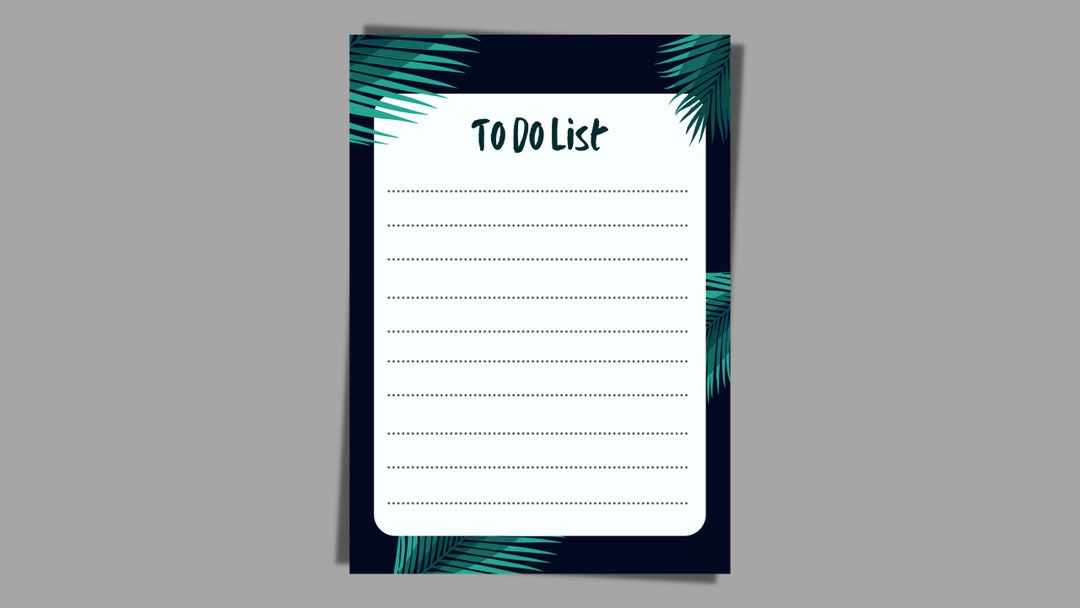 Instant Download| to Do List Printable A4| Tropical Design| Lined Paper ...