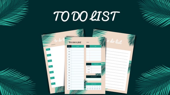 Tropical Printable to Do List A4 Notes and Task Minimalist - Etsy