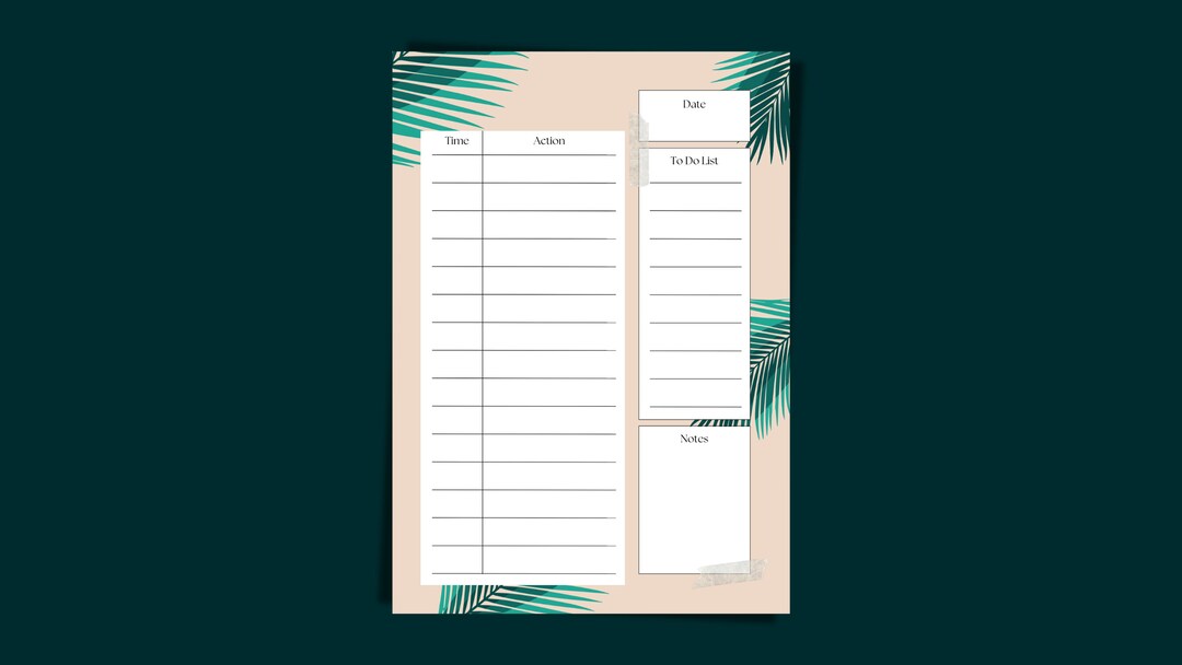 Tropical Planner Printable to Do List Productivity Tracker Simple ...