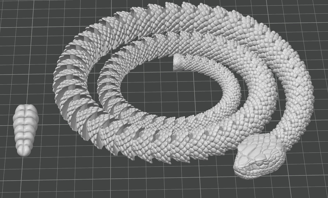 Articulated Snake and Rattle Snake STL File for 3d Printing - Etsy